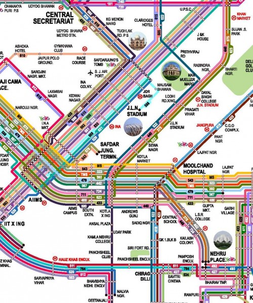 This Intuitive Bus Map of Delhi Is Just What the City Needs
