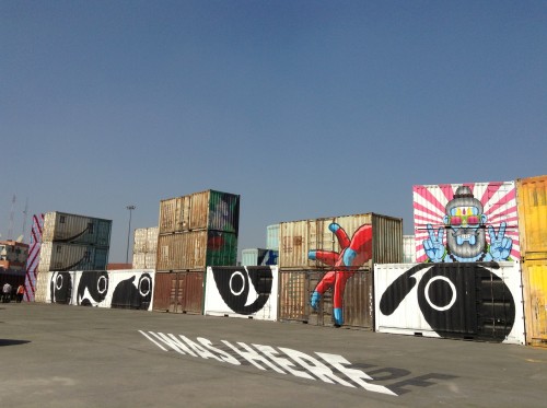 Street Art on Shipping Containers in Tughlakabad Yard