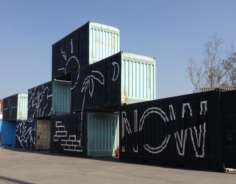 Street Art on Shipping Containers in Tughlakabad Yard