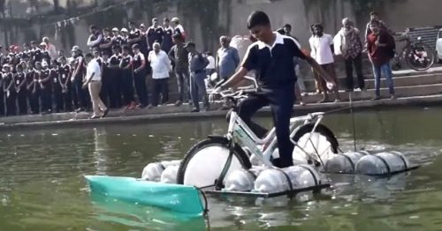 Made by Nashik school students, this floating cycle can clean ponds!