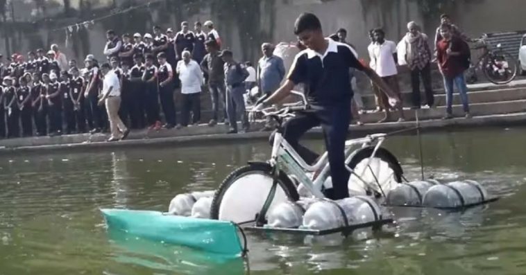 Made by Nashik school students, this floating cycle can clean ponds!
