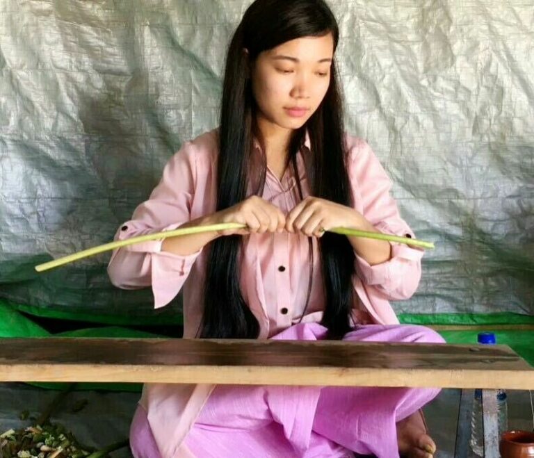 Manipur Woman Masters Rare Skill of Extracting Lotus Fibre to Weave ...