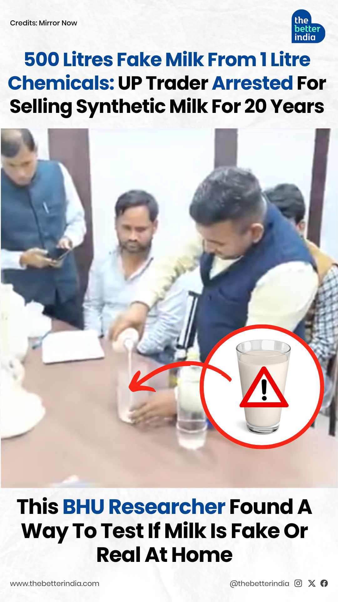 This BHU Researcher Found a Way To Test if Milk Is Fake or Real at Home